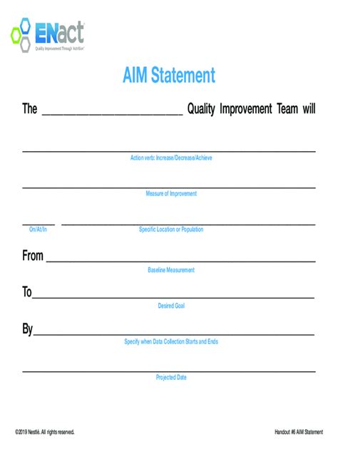 Fillable Online How To Define The Aim Statement For Your Improvement Project Fax Email Print