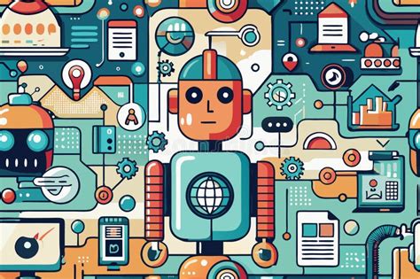 Creative Automation Technology Robot Innovation Circuit Graphics Design