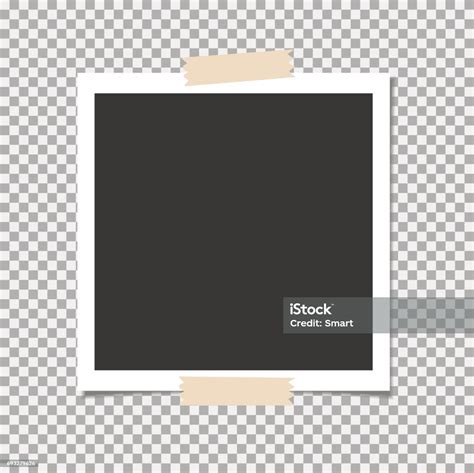 격리 배경에 스티커 테이프와 사진 프레임입니다 서식 파일 유행 사진에 대 한 빈 공란에 대한 스톡 벡터 아트 및 기타 이미지 공란 끈적거리는 단순함 Istock