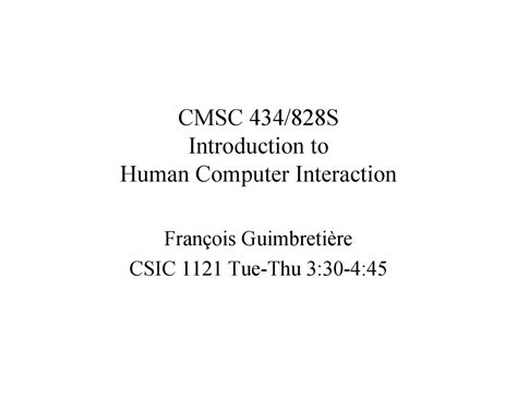 Information Visualization In Human Interaction Paper Cmsc 434 Docsity