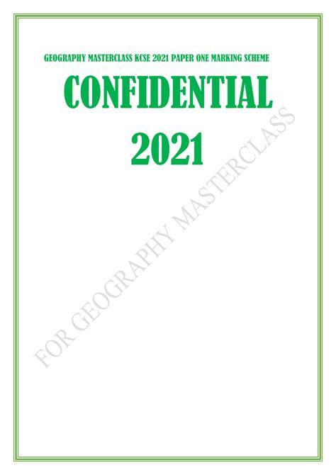 SOLUTION Kcse Geography P Marking Scheme Studypool