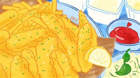 까아뜰리에 46 진도에서 먹은 미친 피쉬앤칩스 츄베릅 피쉬앤칩스 진도여행 커미션 프로크리에이트 일러스트제작 드로잉