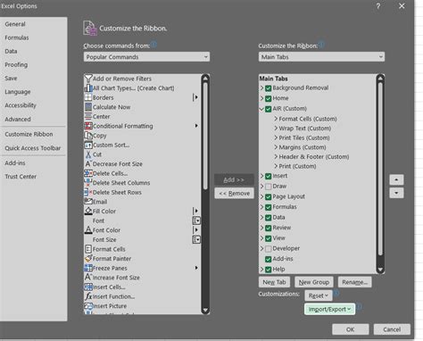Exporting Customizations For Excel Microsoft Community