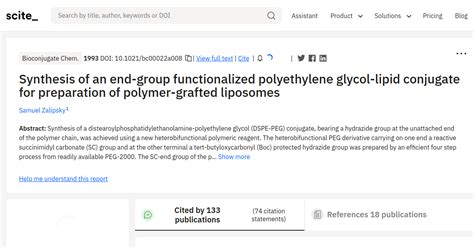 Synthesis Of An End Group Functionalized Polyethylene Glycol Lipid Conjugate For Preparation Of