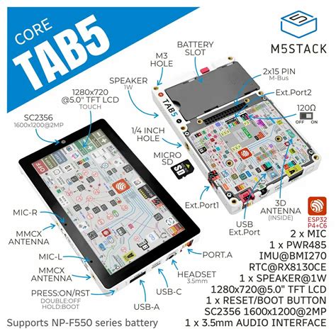M5stack Tab5 Kit De Desenvolvimento Iot Com Esp32 P4