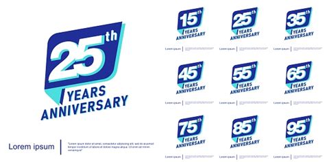 1595 주년 기념 축 하 헝겊 세트 기념일 로고는 흰색 배경에 파란색 리본으로 고립되어 있습니다 벡터 일러스트 레이 션 템플릿 디자인 웹 전단지 포스터 초대장 또는 인사말