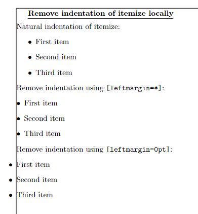 Remove Default Indent Of Itemize In Latex Codespeedy