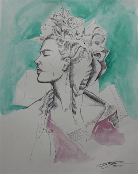Watercolor And Ink Portrait