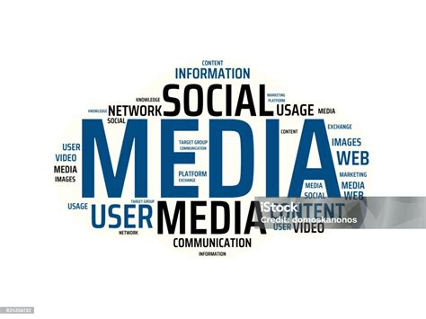 소셜 미디어 주제 단어 이미지 일러스트 레이 션과 관련 된 미디어단어와 이미지 고객 참여에 대한 스톡 벡터 아트 및 기타 이미지 고객 참여 마케팅 만족한 Istock