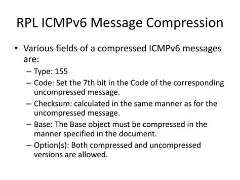 PPT A Compression Format For RPL Control Messages Draft Goyal Roll Rpl Compression 00