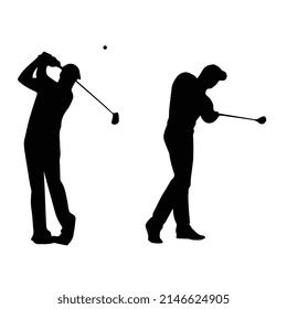 Vector Illustration Golfer Silhouette Stock Vector Royalty Free 2146624905 Shutterstock