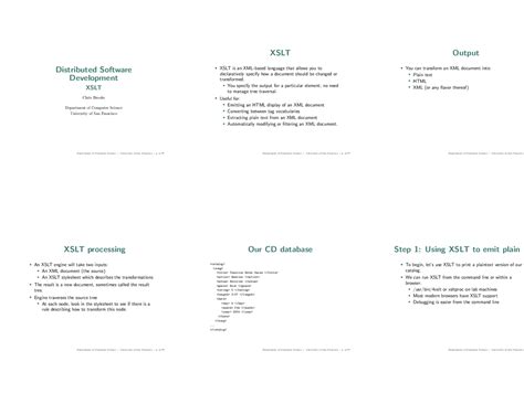 Extensible Stylesheet Language Transformations Lecture Slides Cs
