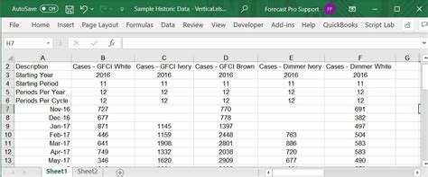 Excel XLS XLSX CSV Formats Forecast Pro