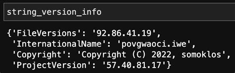 Non Standard Version Information Resource