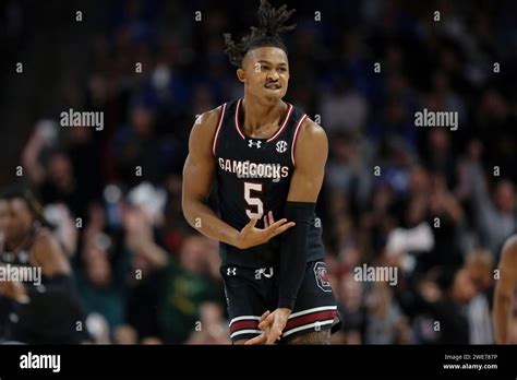 South Carolina Guard Meechie Johnson 5 Looks At The Kentucky Bench After Making A 3 Pointer