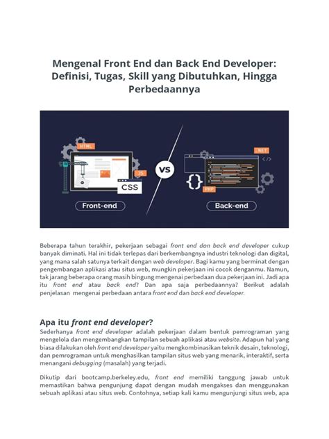 Front End Dan Back End Developer Pdf