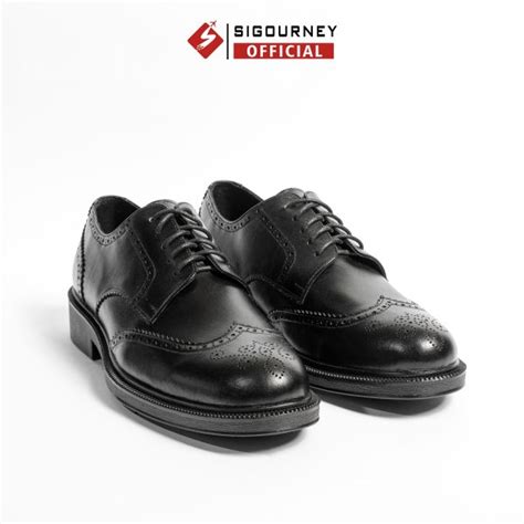 Giày Nam Wingtip Derby Hoạ Tiết Đục Lỗ Cá Tính Sigourney Sig 47 Da Bò Thật
