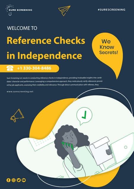 Reference Checks In Independence Sure Screening Llc Pdf