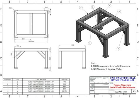 Designing Frame Structure In Solidworks Weldments In 2025 Solidworks