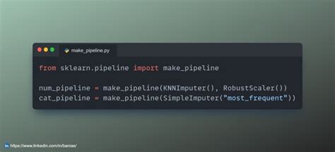 When You Build Pipelines In Scikit Learn Use 𝐦𝐚𝐤𝐞𝐩𝐢𝐩𝐞𝐥𝐢𝐧𝐞 Instead Of