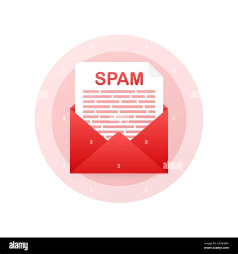 No Spam Spam Email Warning Concept Of Virus Piracy Hacking And Security Envelope With Spam