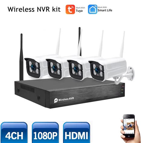 4ch 8ch Wifi Ip Bullet Camera Nvr Kit Home Security Ai Human Detection Wireless Ip Cctv Camera