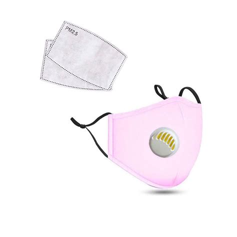 ماسک صورت بچگانه همراه با فیلتر قابل استفاده مجدد با سوپاپ صورتی