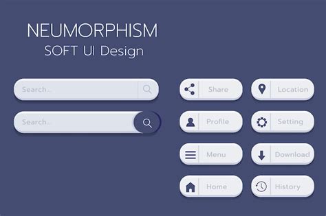 Premium Vector Neumorphism Botton Soft Ui Design