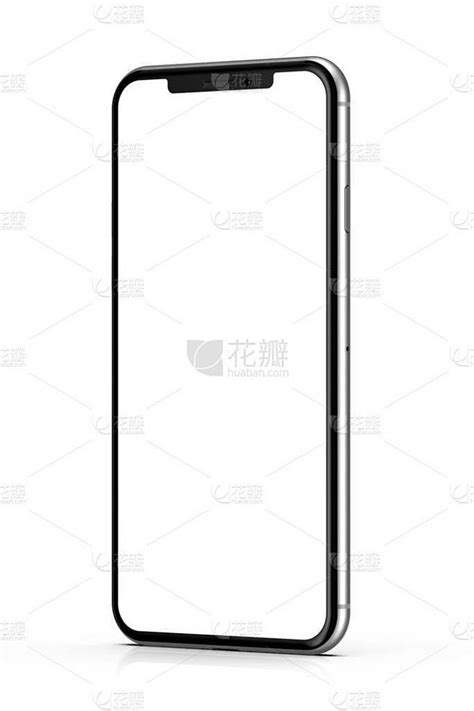 智能手机与空白屏幕隔离在白色背景模板模型化