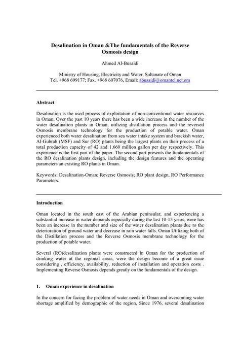 Pdf Fundamentals Of Reverse Osmosis Design Dokumen Tips