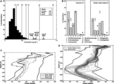 A Histogram Of Subsurface Maxima In Chlorophyll A From Bats Data Download Scientific