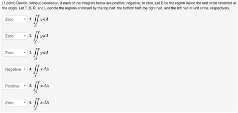 solved 1 point decide without calculation if each of the