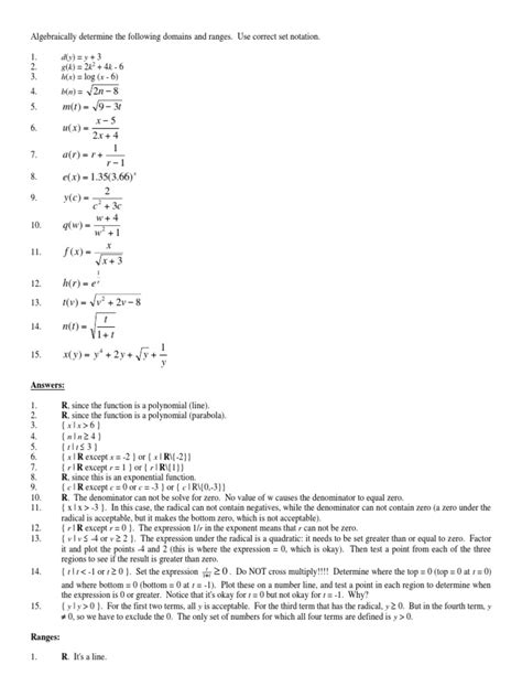 Function Review Pdf Function Mathematics Asymptote