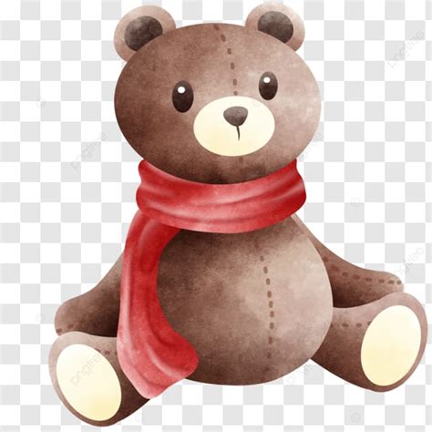 빨간 스카프를 두른 갈색 곰 인형 테디 베어 곰 크리스마스 Png 일러스트 및 Psd 이미지 무료 다운로드 Pngtree