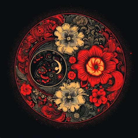 Premium Photo Vintage Style Decorative Circular Floral Patterns Generative Ai