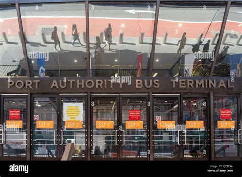 One Of The Entrances To Port Authority Midtown Bus Terminal In New York
