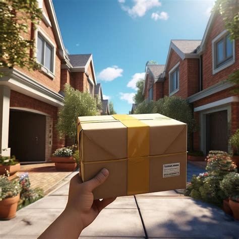 Hyper Realistic Pov Of A Parcel Being Delivered To Entrance By Owen