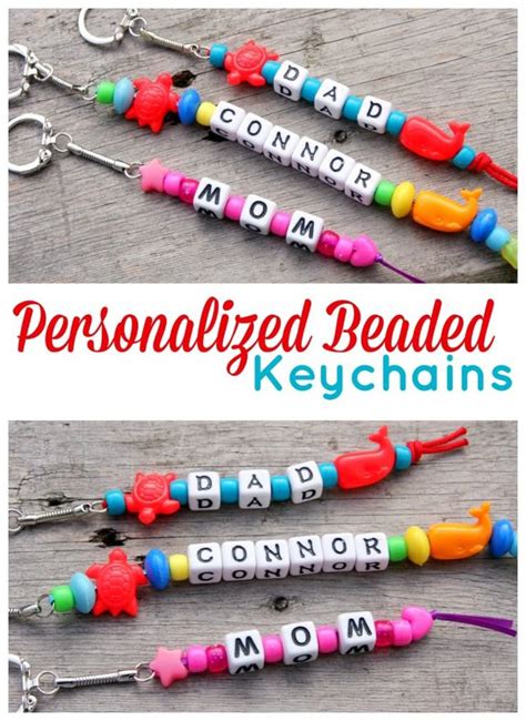 Some Type Of Keychain That Is Made Out Of Beads And Plastic Letters