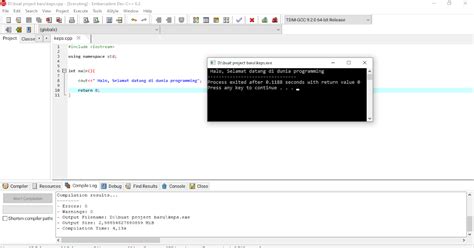 Coding C Awal Pengenalan Bahasa Pemrograman C