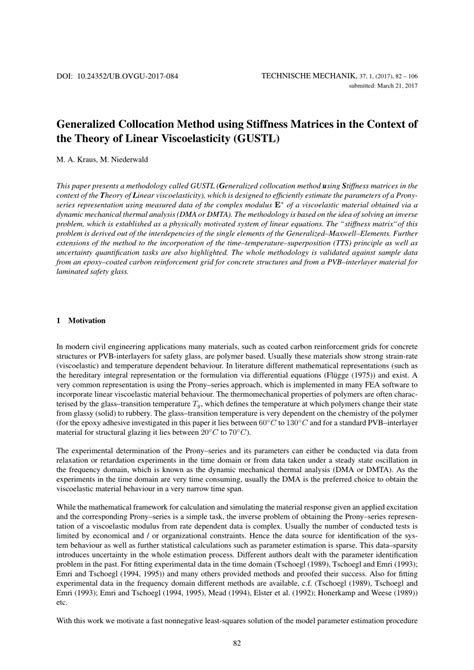 Pdf Generalized Collocation Method Using Stiffness Matrices In The Context Of The Theory Of