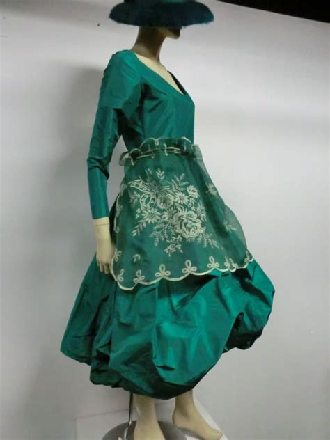 Bill Blass 70s Silk Taffeta Extravagant Bubble Hem Dress For Sale At