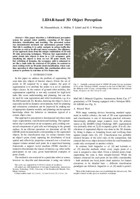 Pdf Lidar Based 3 D Object Perception