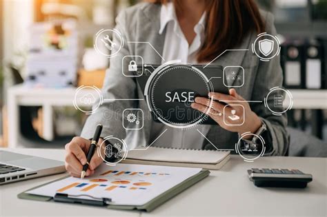 Sase Secure Access Service Edge Concept Hand Touching Secure Access