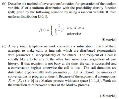 Solved B Describe The Method Of Inverse Transformation For
