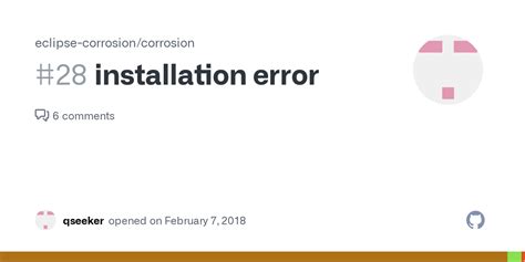Installation Error · Issue 28 · Eclipse Corrosioncorrosion · Github