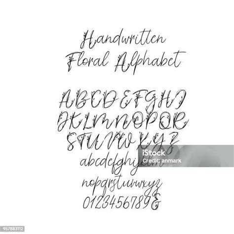 서 예 문자입니다 독점 꽃 편지입니다 결혼식 모노 그램 로고 초대에 대 한 장식 필기 브러쉬 글꼴 검은색에 대한 스톡 벡터 아트