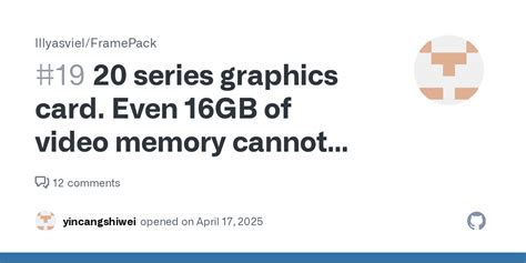 20 Series Graphics Card Even 16gb Of Video Memory Cannot Run · Issue