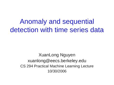 Ppt Anomaly And Sequential Detection With Time Series Data Dokumentips