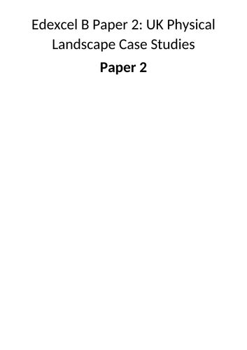 Edexcel B Gcse Geography Paper 2 Uk Geographical Issues Revision Pack Teaching Resources