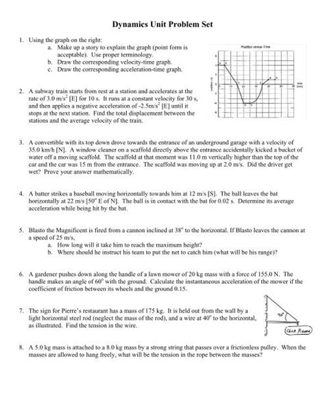 Dynamics Unit Problem Set Classconnect